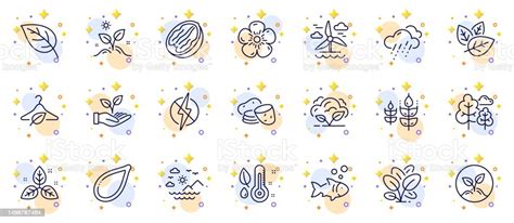 outline set of slow fashion pumpkin seed and helping hand line icons
