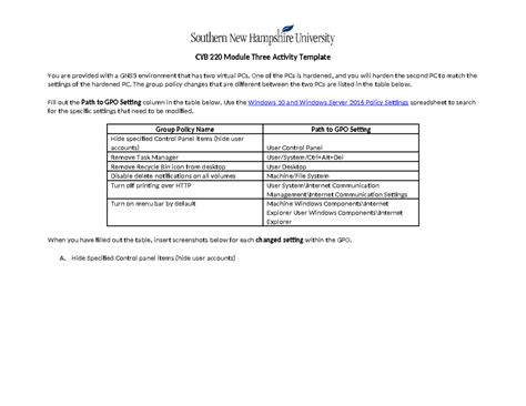 CYB Module Brian Saintsing Docx CYB Module Three Activity Template You Are Provided