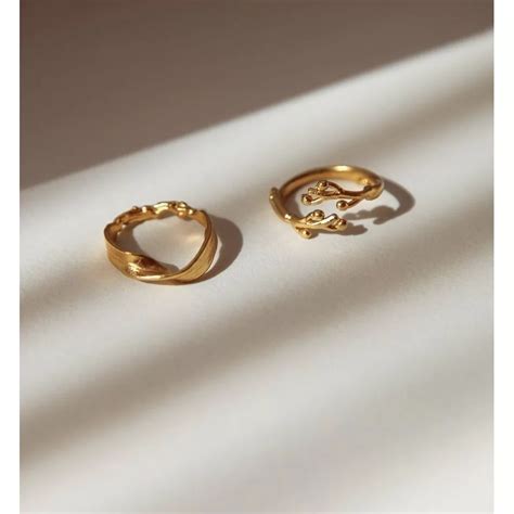 Thallo Ring Geometric 24k Gold Vermeil On Sterling Silver