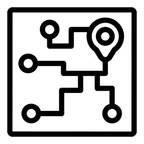 Premium Vector Gps Navigation System Showing Route With Multiple Stops