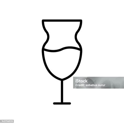 칵테일 유리 라인 아이콘입니다 편집 가능한 스트로크 디자인 템플릿 벡터 개념에 대한 스톡 벡터 아트 및 기타 이미지 개념 개념과 주제 건강관리와 의술 Istock