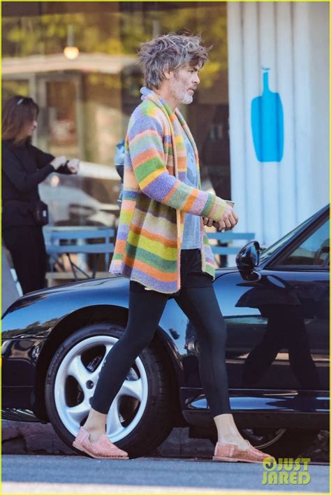 Chris Pine Lightens The Day With A Rainbow Bright Sweater After A Workout Photo Chris
