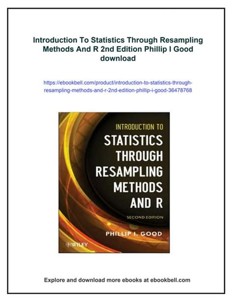 Introduction To Statistics Through Resampling Methods And R 2nd Edition Phillip I Good Pdf