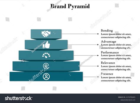 Brand Pyramid Icons Description Placeholder Infographic Stock Vector