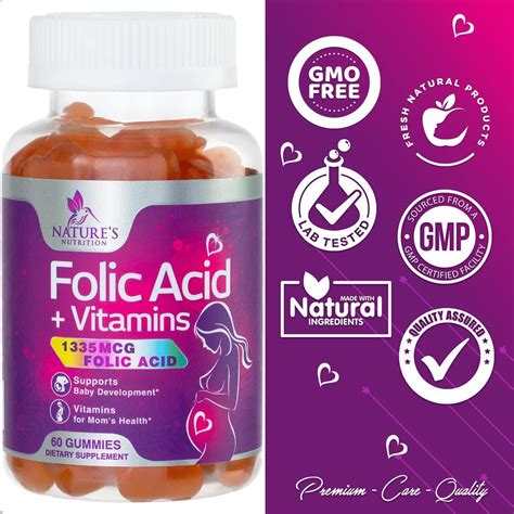 Extra Strength Prenatal Folic Acid Gummies For Women Chewable Folate Supplement For Pregnancy
