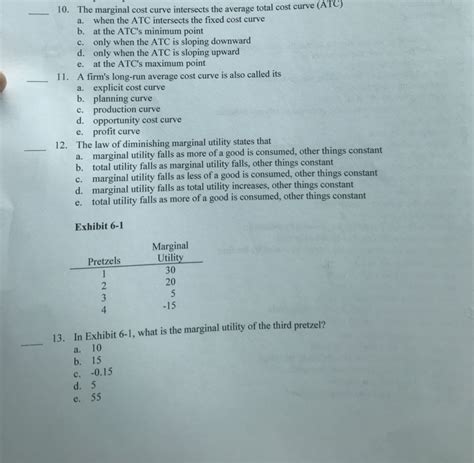 Solved The Marginal Cost Curve Intersects The Average Chegg