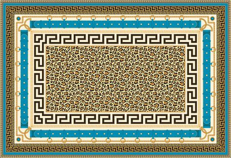 베이지 색 배경에 패셔너트 레오파드 피부 패턴 그리스 구불 구불 한 테두리 바로크 케이블 로프 파란색 벨트와 스트랩 패턴에서 카펫 프린트8 브러시 팔레트패턴 브러쉬 머리