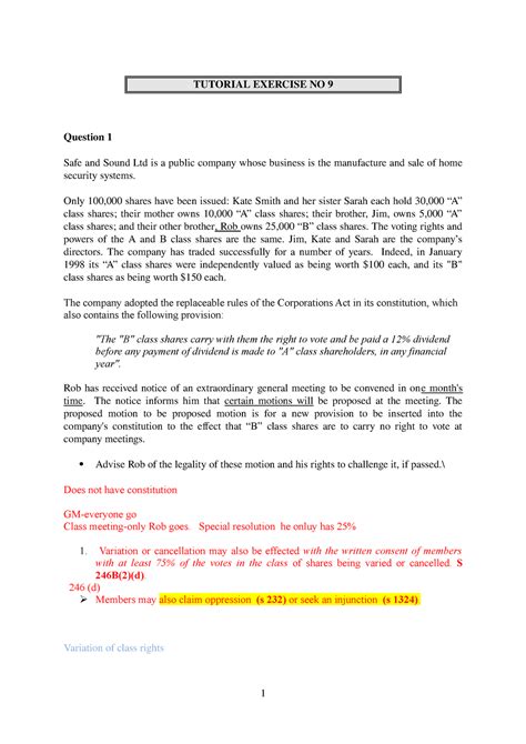 Tutorial Exercise No 9 Tutorial Exercise No 9 Question 1 Safe And