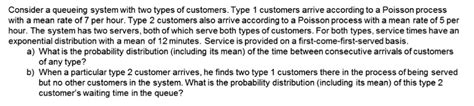 Solved Consider A Queueing System With Two Types Of Customers Type 1