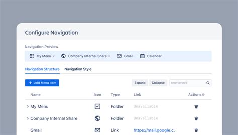 flexible space navigation for confluence custom menu theme