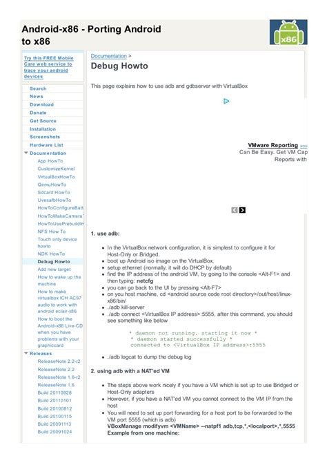 Debug Howto Android X86 Porting Android To X86 Pdf Computer