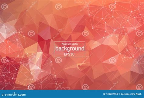 Low Poly Connecting And Dots Background Vector Tech Design Stock