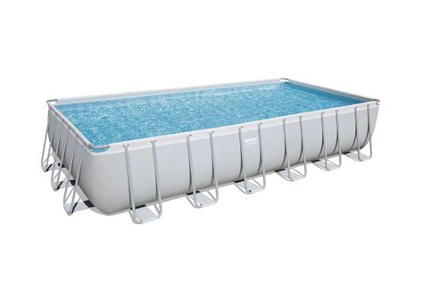 Bestway 56475 Power Steel Above Ground Pool Set Rectangular Plastic ...