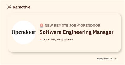 Hiring Software Engineering Manager Opendoor