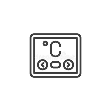 Smart Thermostat Line Icon Stock Illustration Illustration Of Pixel 358819135