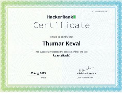 Earned React Basics On Hackerrank Thumar Keval Posted On The Topic Linkedin