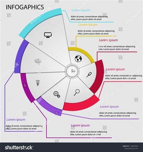 Business 7 Step Process Chart Infographics Stock Vector Royalty Free