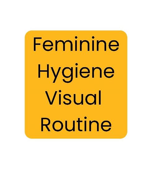 Feminine Hygiene Visual Routine Special Education Self Contained Class