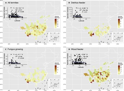Distribution Map Of Termite Species Richness In China A All Termites