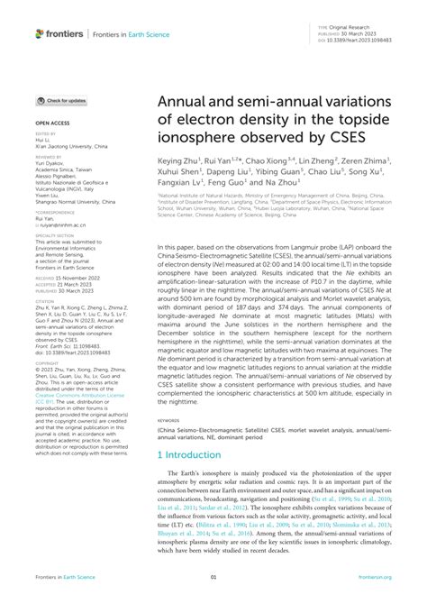 pdf annual and semi annual variations of electron density in the