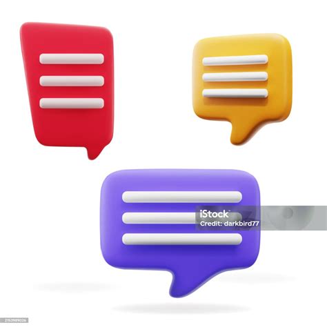 말풍선 메시지 알림 아이콘 개념의 3d 디자인 세트 흰색 배경에 고립 0명에 대한 스톡 벡터 아트 및 기타 이미지 0명 Brand Name Online