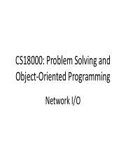 CS Introduction To Network I O And Object Oriented Course Hero