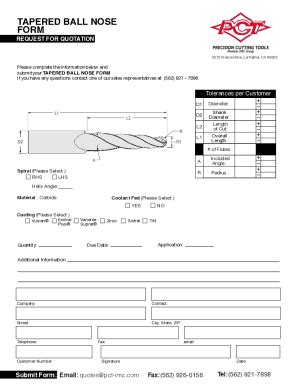 Fillable Online How To Enter Tapered Ball Nose Bits Into Vectric Tool Database Fax Email Print