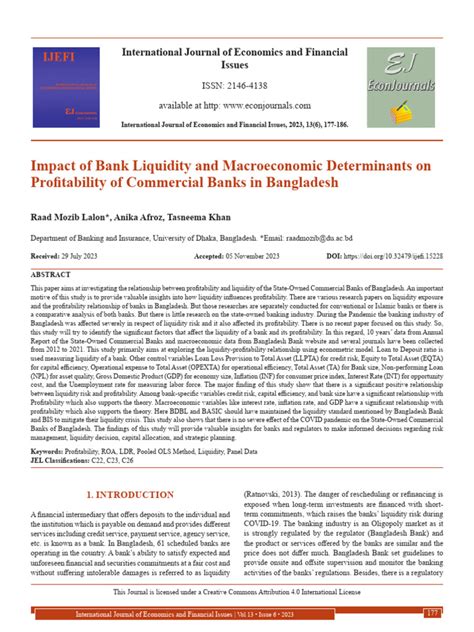 Impact Of Bank Liquidity And Macroeconomic Determinants On Pdf Ordinary Least Squares Banks