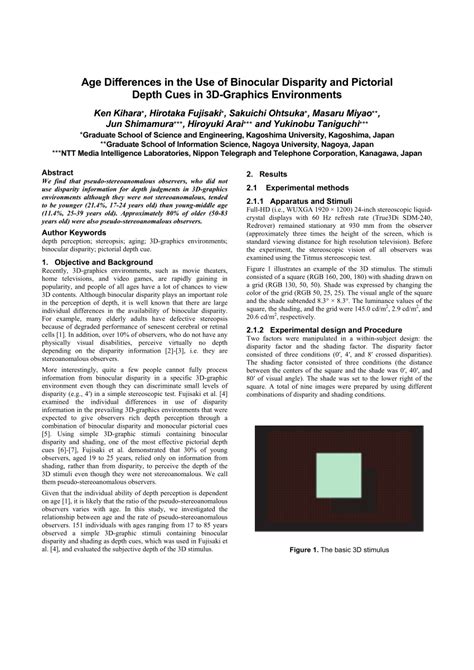 Pdf 362 Age Differences In The Use Of Binocular Disparity And