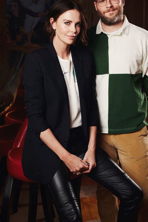 Charlize Theron Long Shot Portrait Session Leather Celebrities