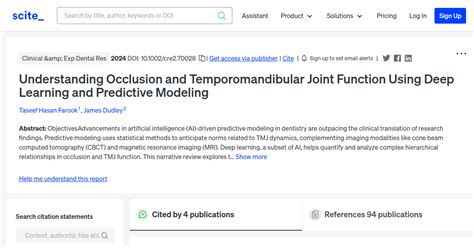 Understanding Occlusion And Temporomandibular Joint Function Using Deep Learning And Predictive