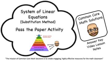Solving Systems With Linear Quad Functions Cooperative Learning Activity