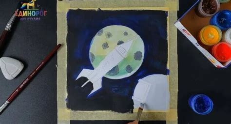Как нарисовать ракету и космонавта красками Уроки рисования для детей Просто рисуем