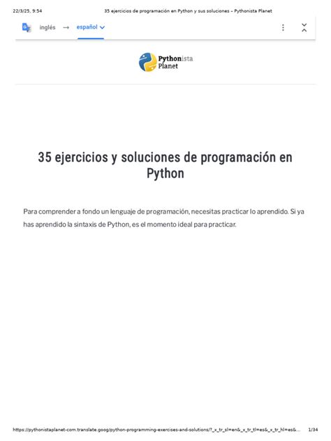 35 ejercicios de programación en python pdf python lenguaje de