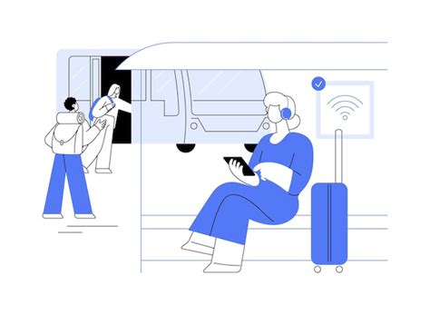 Premium Vector WiFi Hotspot At Bus Stop Abstract Concept Vector Illustration