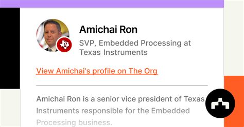 Amichai Ron Svp Embedded Processing At Texas Instruments The Org
