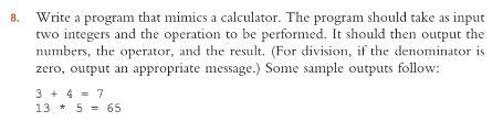 Solved Write A C Program That Mimics A Calculator The Chegg