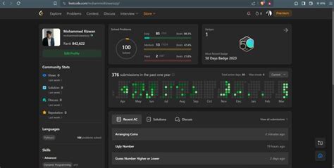 mohammed rizvan on linkedin leetcode codingmilestone problemsolving