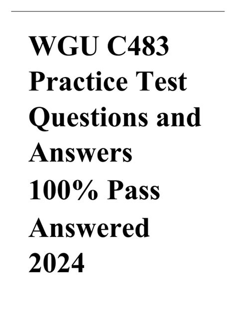 WGU C Practice Test Questions And Answers Pass Answered WGU C Stuvia US