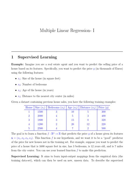 Multiple Linear Regression Part1 Pdf