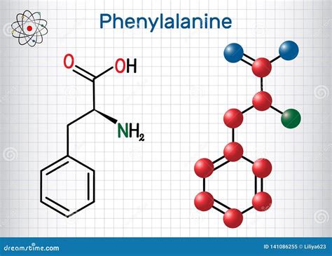 Phenylalanine L Phenylalanine Phe F Amino Acid Molecule Structural
