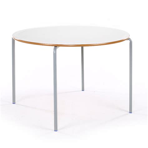 Circular Classroom Tables Crush Bent Stacking Frame Maple Leaf