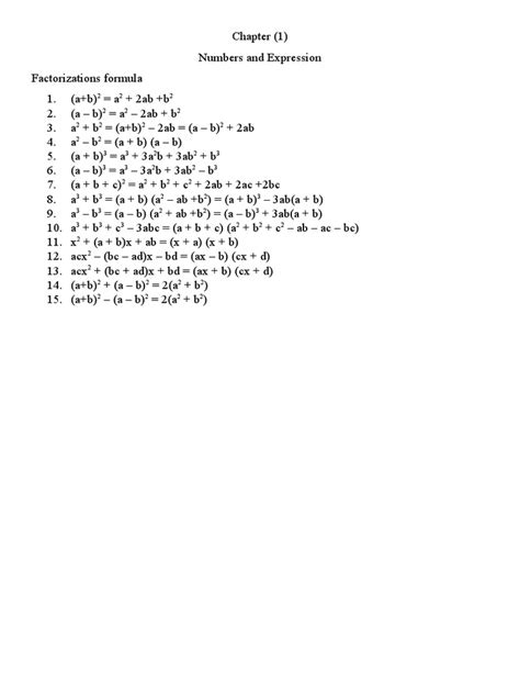 Factorization Formulas And Methods Pdf