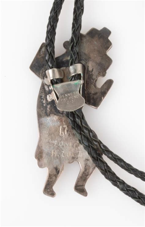 Lot Helen Long Horace Lule Two Silver Inlaid Bolo Ties Katsina