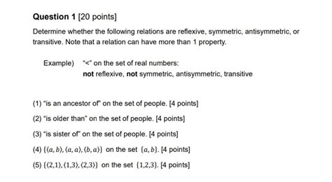 Solved Question 1 20 Points Determine Whether The