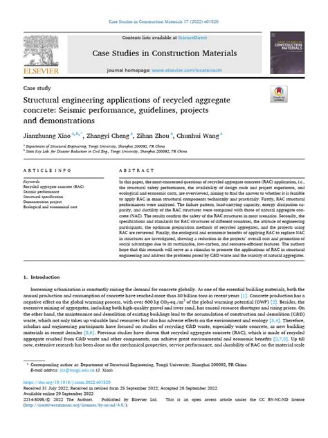 Structural Engineering Applications Of Recycled Aggregate Pdf
