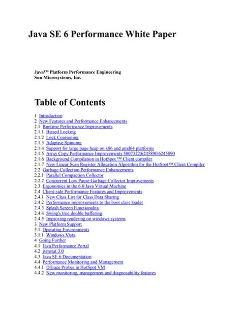 Java Standard Edition 6 Performance Pdf