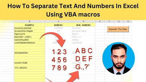 How To Separate Text And Numbers In Excel Using Vba Macros Youtube