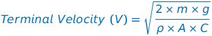 Terminal Velocity Calculator Calculator Swiftutors Com