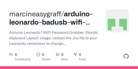 Github Marcineasygraffarduino Leonardo Badusb Wifi Password Grabber
